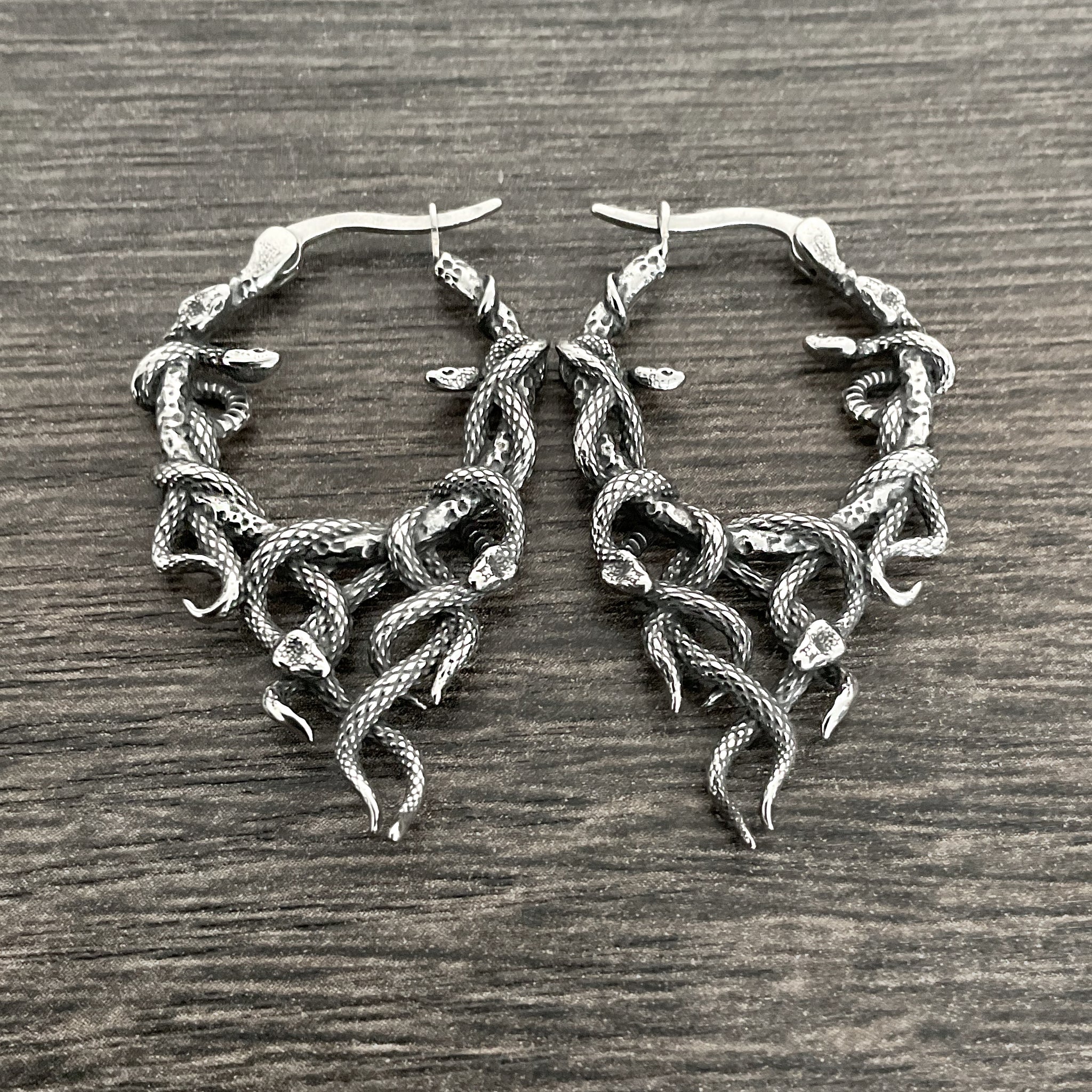 Aura Snake hoop earrings